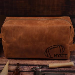Gift for Football Coaches & Players, Team Gift Ideas, Leather Dopp Kit ...