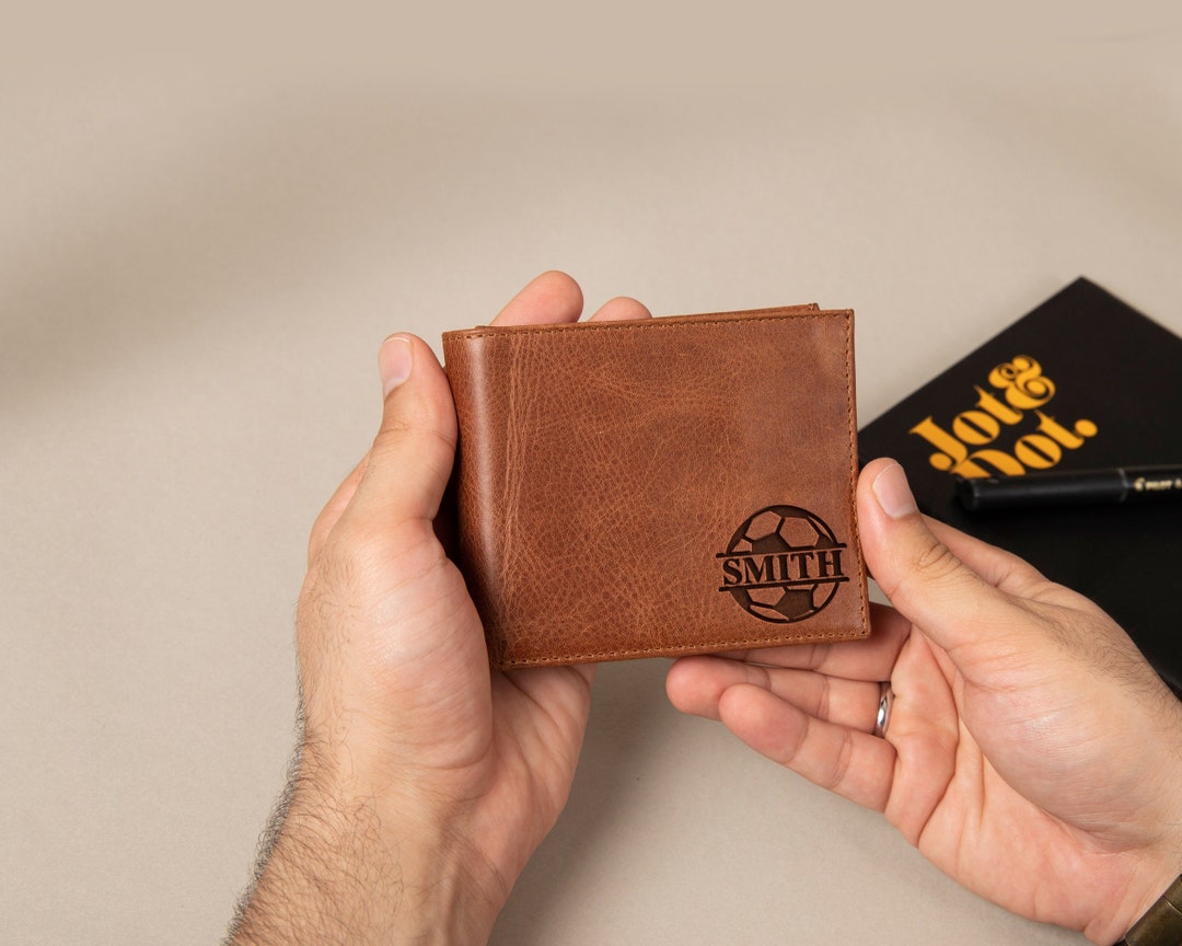 Soccer Wallet, Personalized Leather Wallet for Boys, Birthday Gift for ...