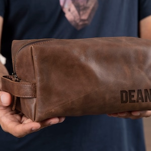 Gift for Football Coaches & Players, Team Gift Ideas, Leather Dopp Kit ...