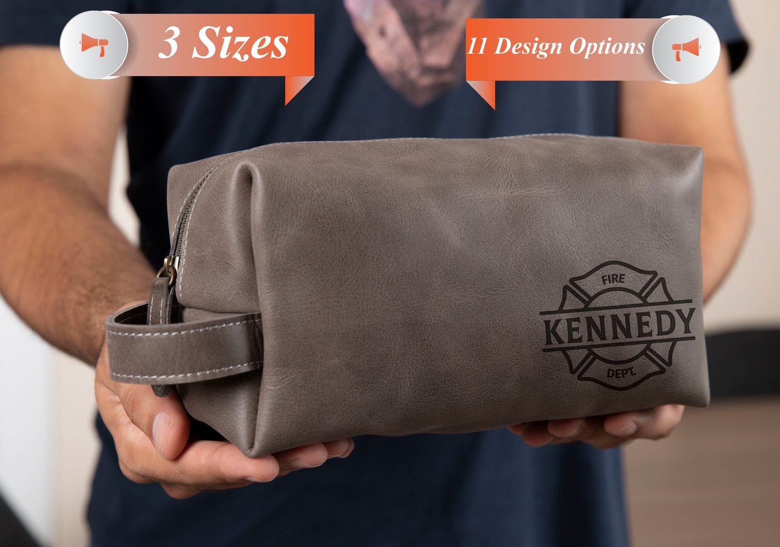 Gift for Firefighter, Customized Leather Dopp Kitt, Gift for Hero Dad ...