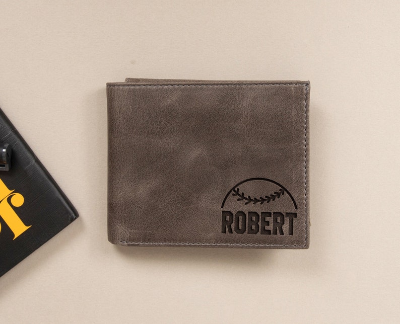 Baseball Wallet Personalized Leather Wallet for Boys Custom - Etsy