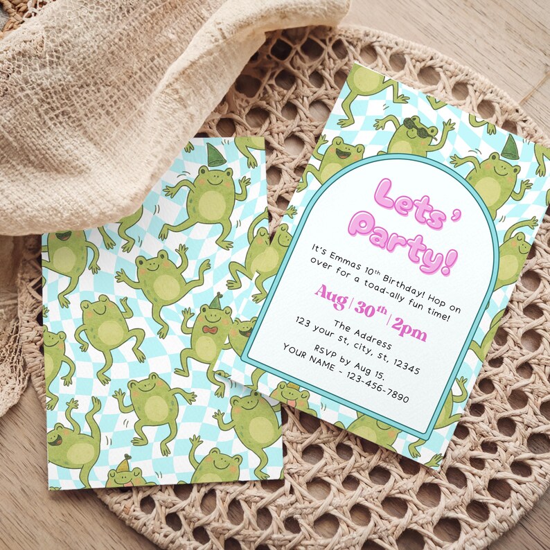 Frog Girl Birthday Invitation Printable – Funny Kids Party Invite ...