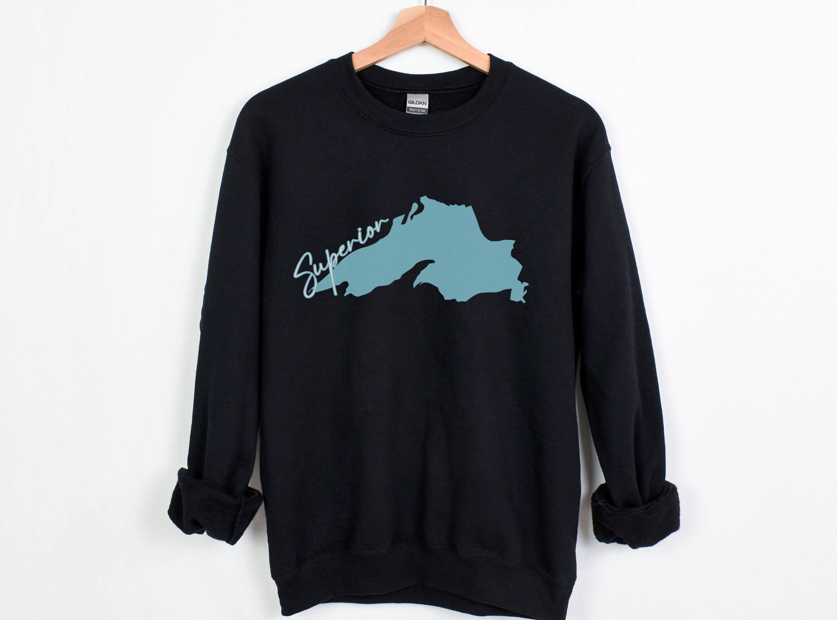 Lake Superior Sweatshirt With Script, Unisex Great Lakes Crewneck ...