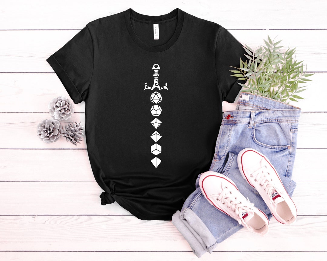 Dnd Dice T-shirt, Dungeons and Dragons Shirt, D20 Dice Sword Shirt ...