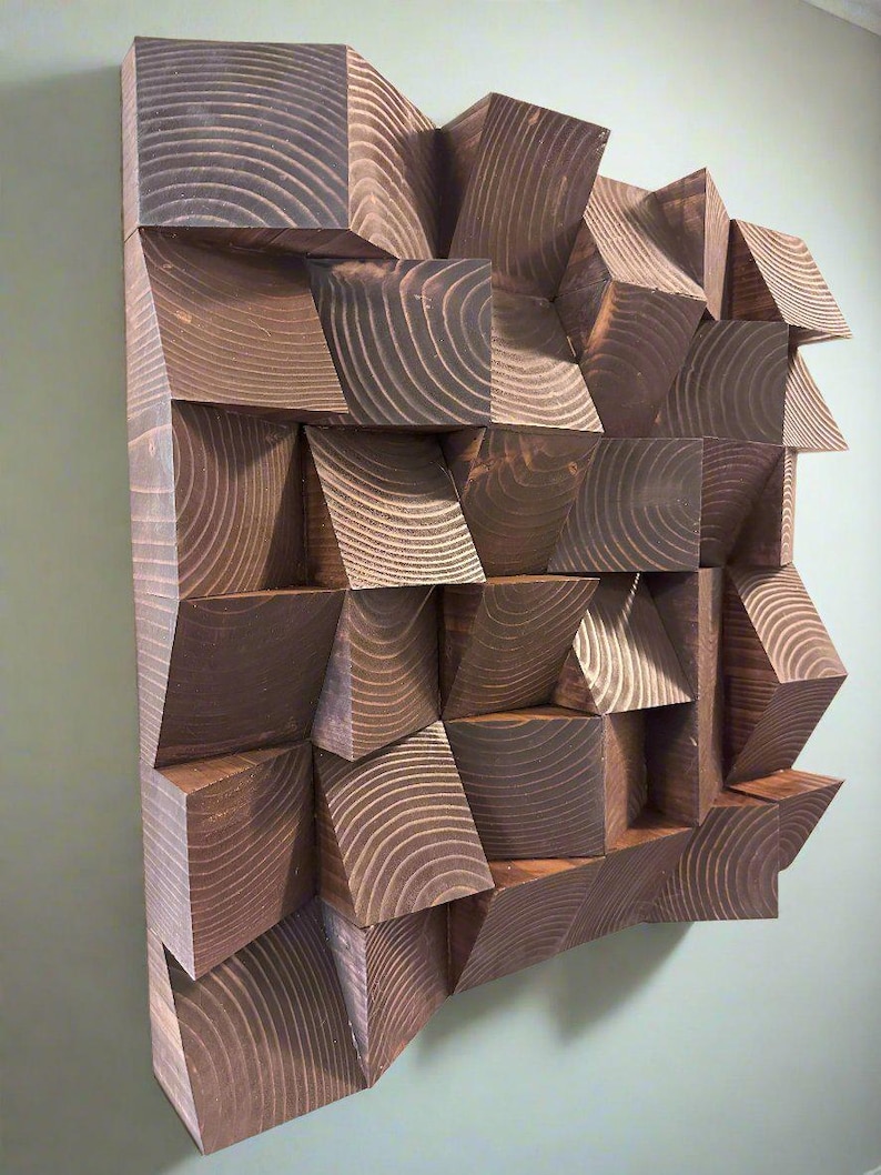 Reclaimed Wood Block Wall Art - Etsy