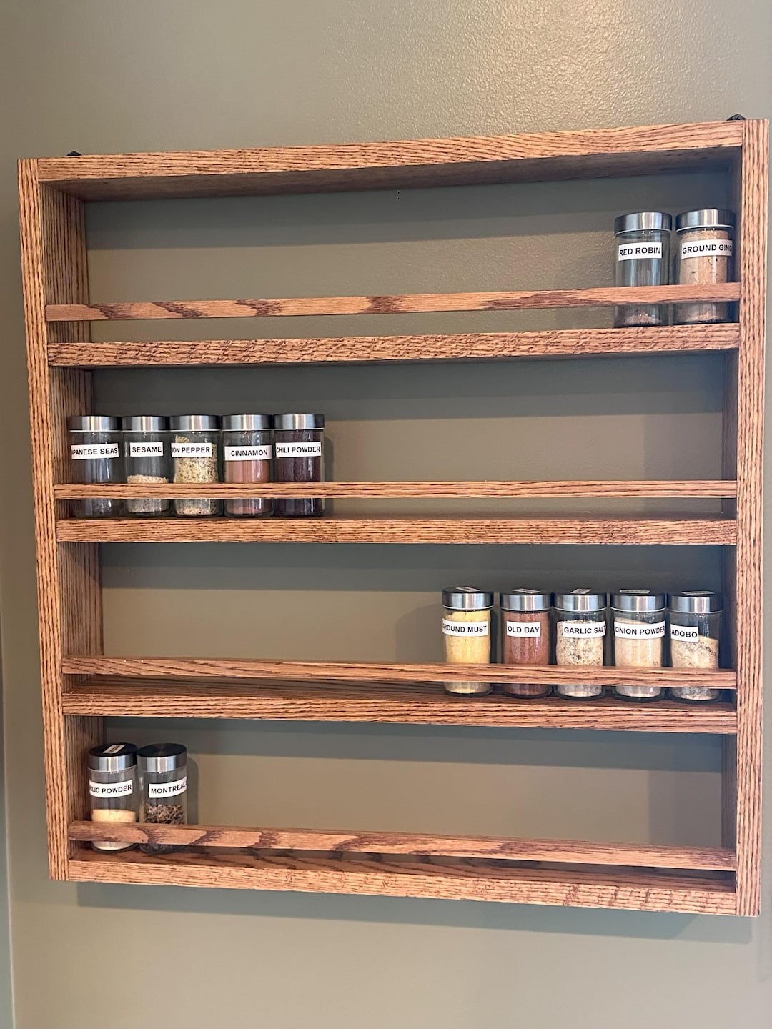 Rustic Red Oak Spice Rack - Etsy