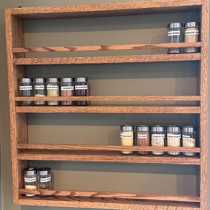 Wood Spice Rack Wall Mount - Etsy