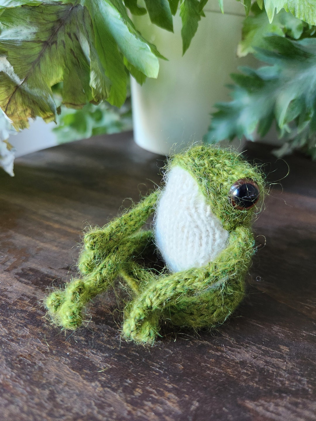 Tiktok Inspired Little Knitted Moss Green Frog and Sweater - Etsy