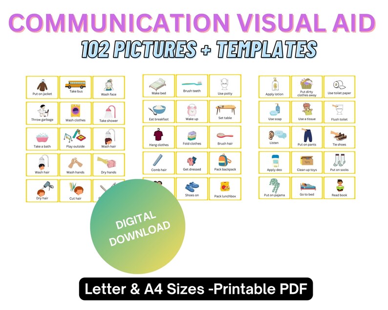 Autism Communication, Printable PECS, Special Educational, Homeschool ...