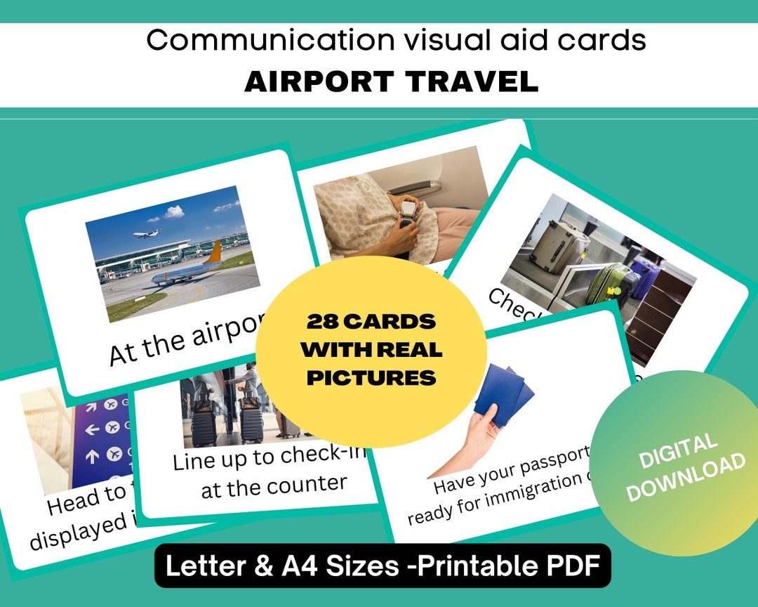 Airport Travel Visual Aid Support - Communication Card - ASD - Autism ...