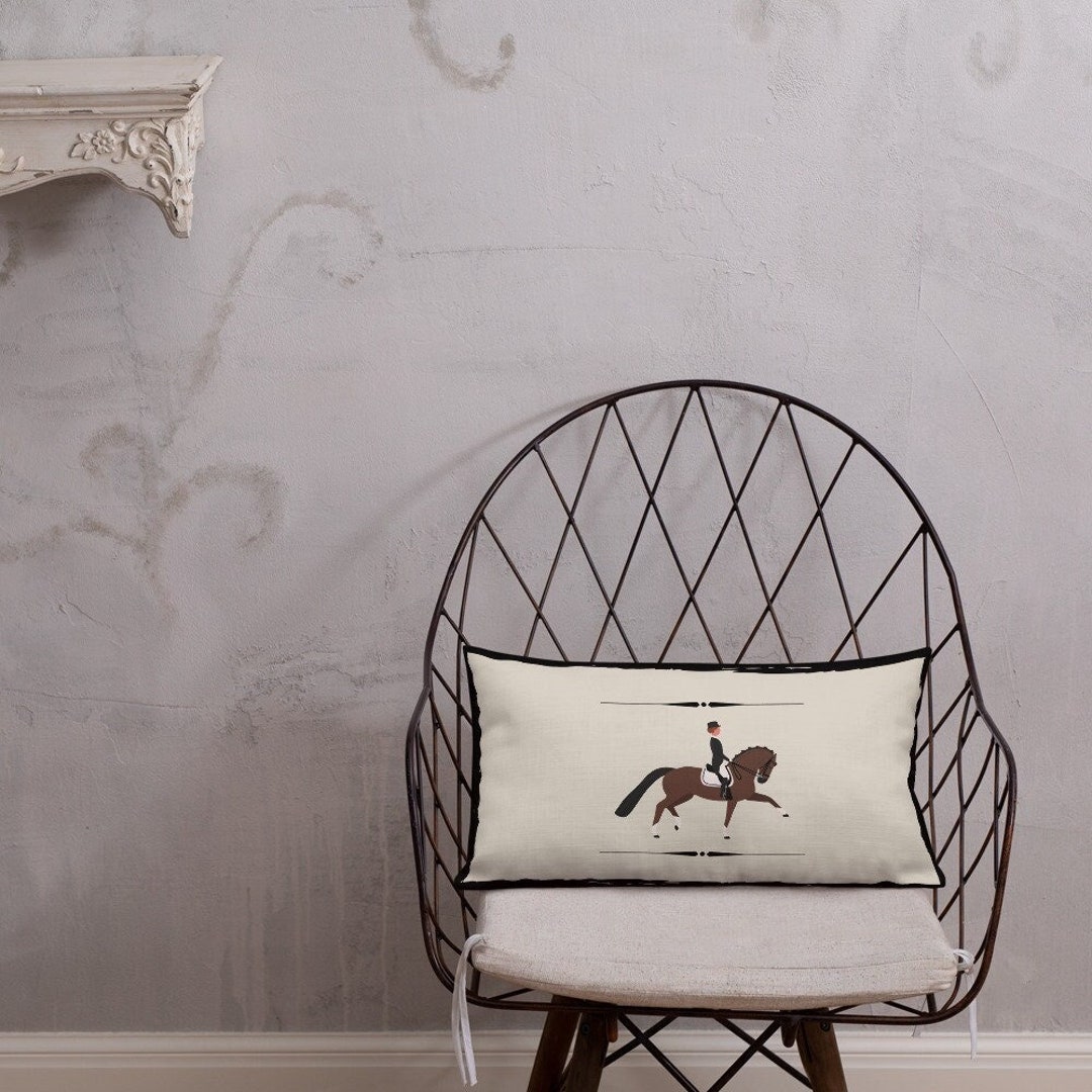 20" X 12" Equestrian Lumbar Pillow, English Riding, Decorative Premium ...