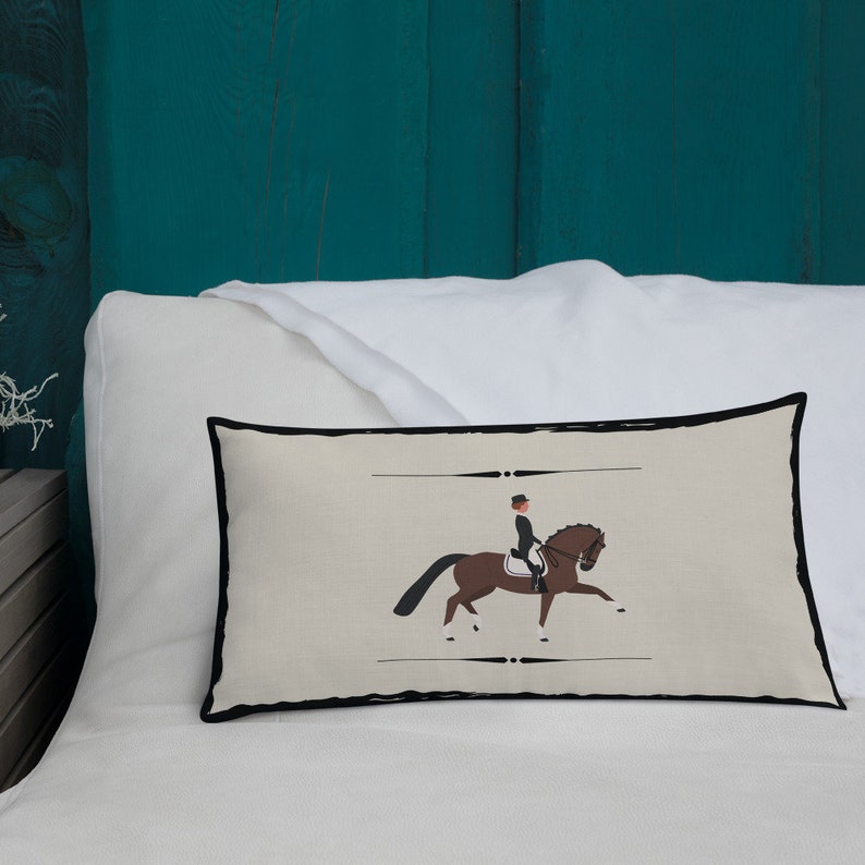 20 X 12 Equestrian Lumbar Pillow, English Riding, Decorative Premium ...