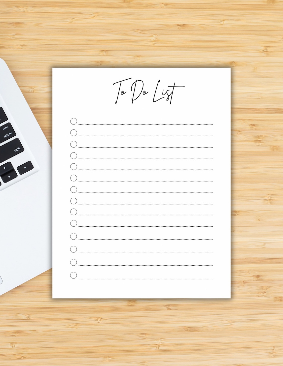 Minimalist Blank To-do List Template, Digital Productive Daily Note ...