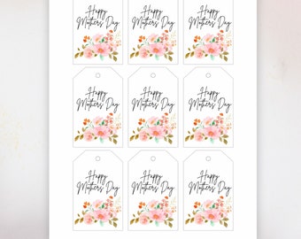 Happy Mothers Day Floral Gift Tags, Sentimental Gift Label, Mom ...