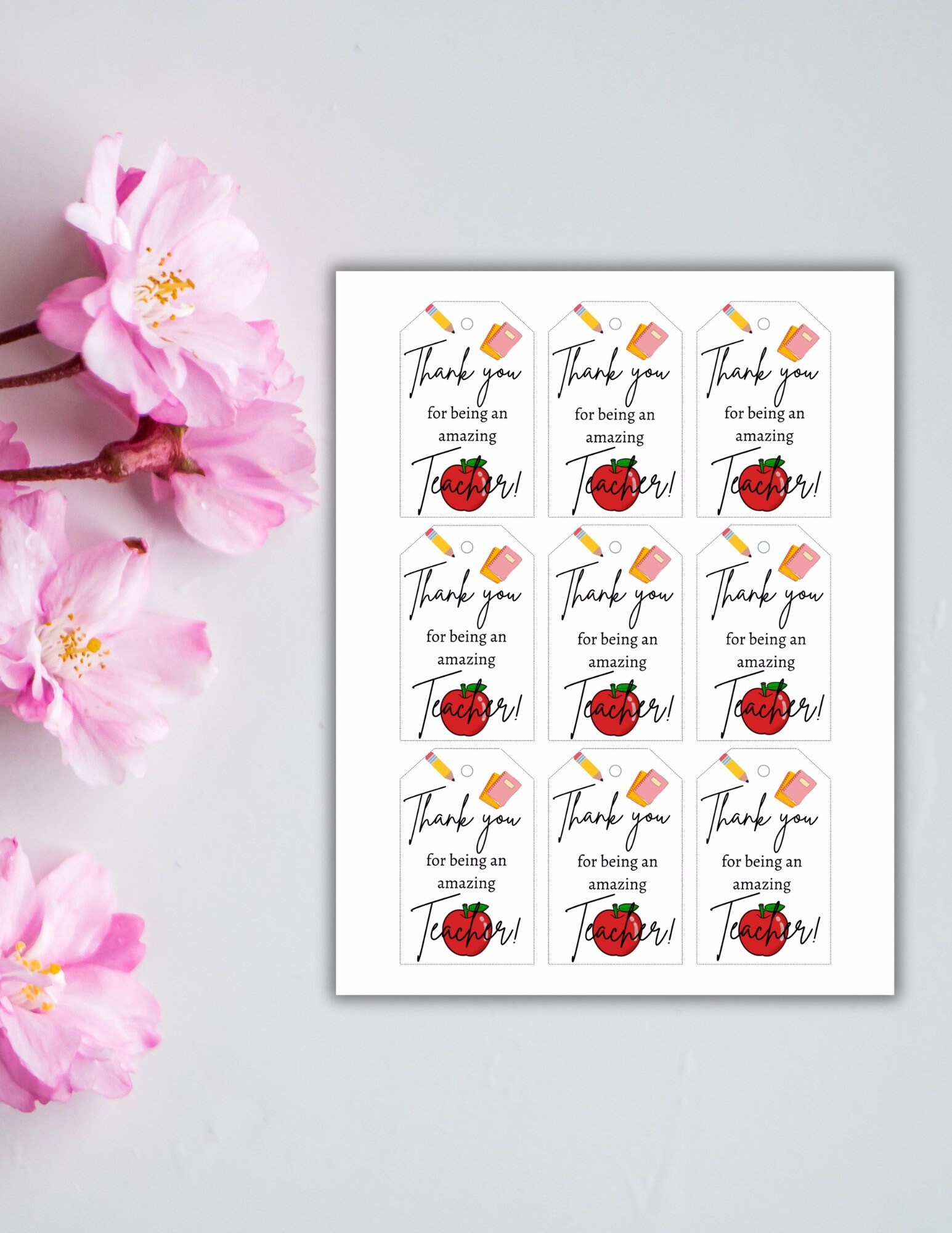 Printable Teacher Appreciation Gift Tag, Thank You Teacher School Week ...