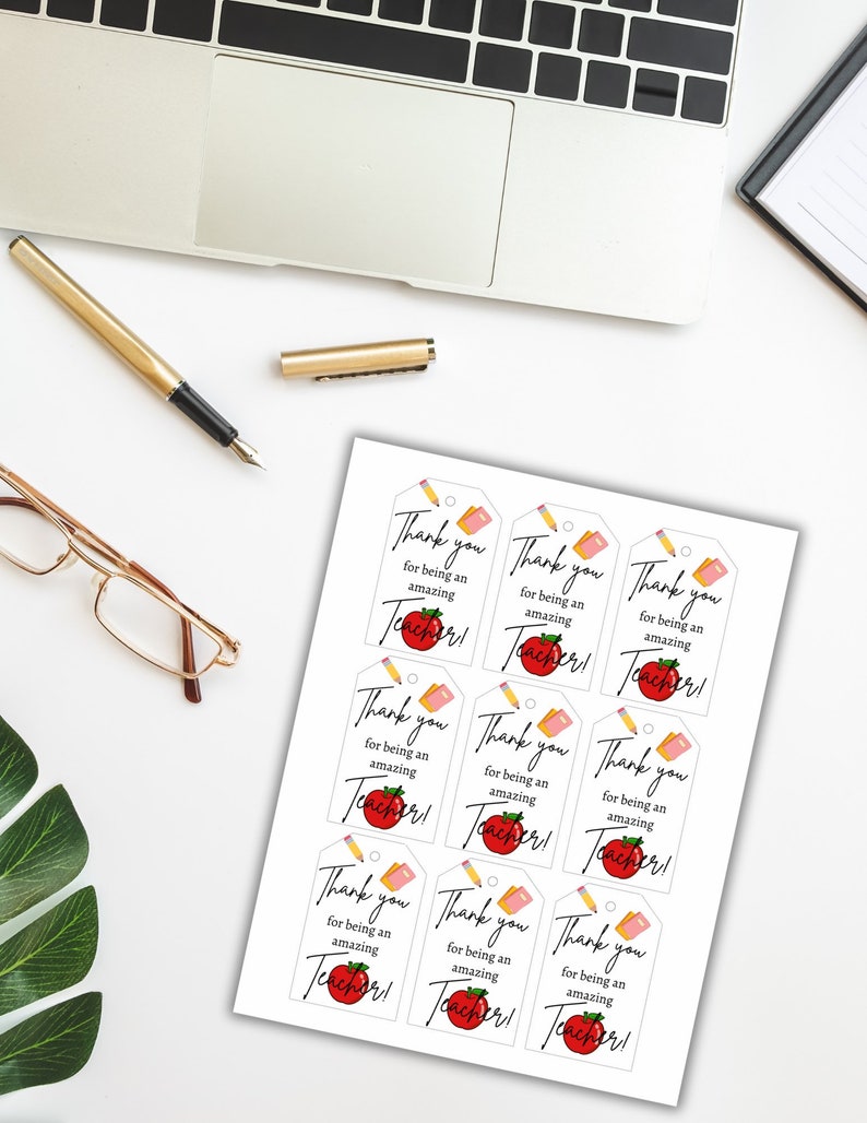 Printable Teacher Appreciation Gift Tag, Thank You Teacher School Week ...