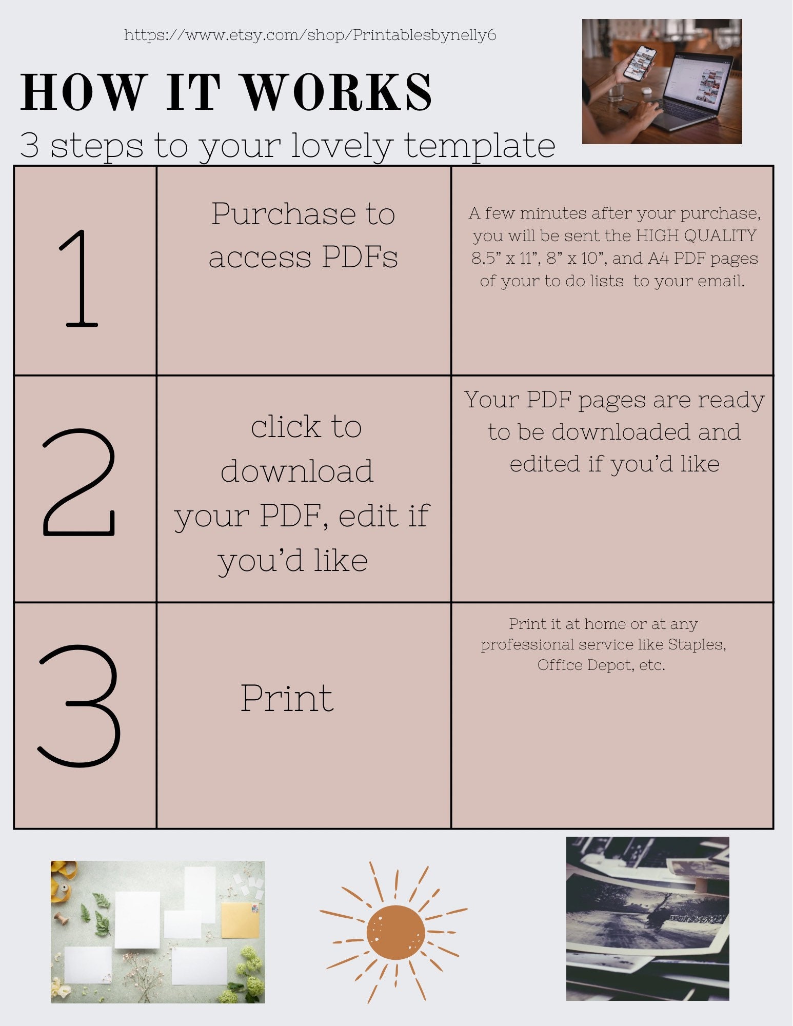 Minimalist Blank To-do List Template, Digital Productive Daily Note ...