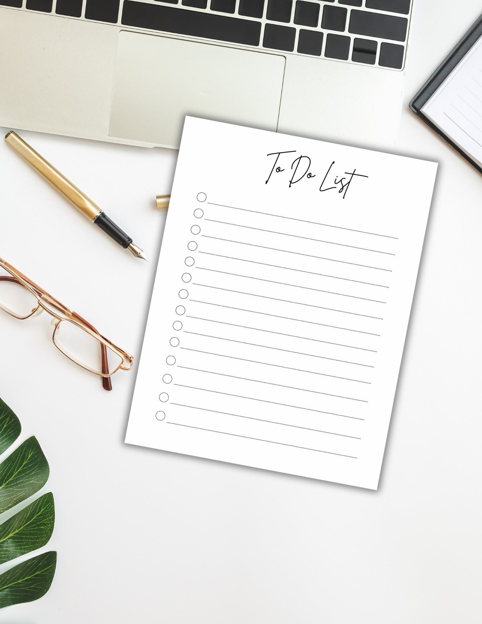 Minimalist Blank To-do List Template, Digital Productive Daily Note ...