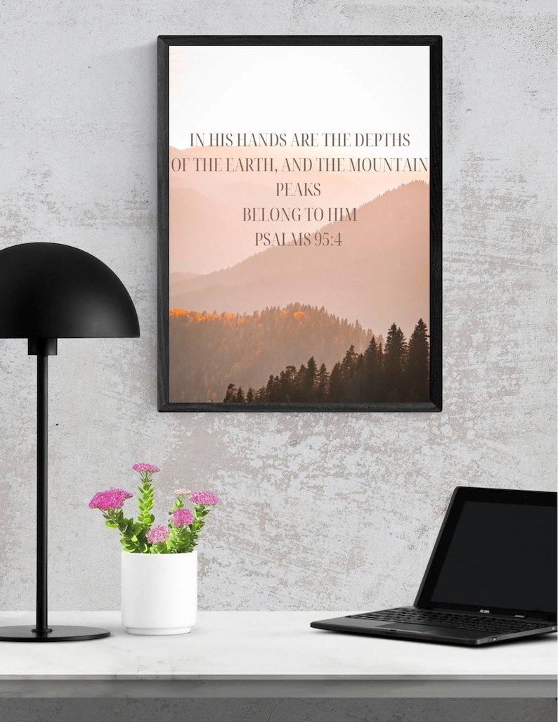 Printable Bible Verse Landscape Wall Art, Christian Digital Download ...