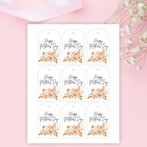 Happy Mothers Day Floral Gift Tags, Sentimental Gift Label, Mom ...
