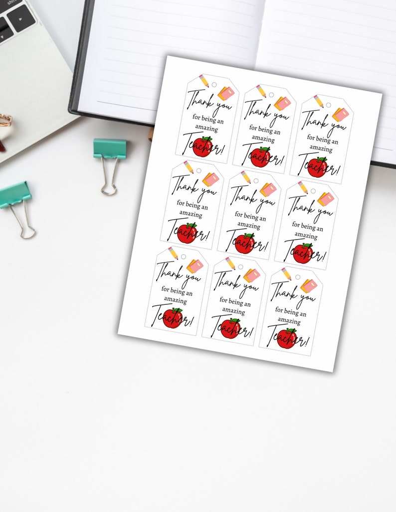 Printable Teacher Appreciation Gift Tag Thank You Teacher - Etsy