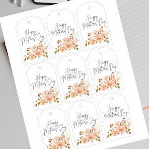 Happy Mothers Day Floral Gift Tags, Sentimental Gift Label, Mom ...