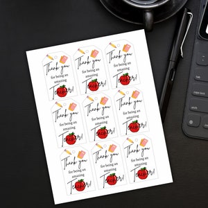Printable Teacher Appreciation Gift Tag, Thank You Teacher School Week ...