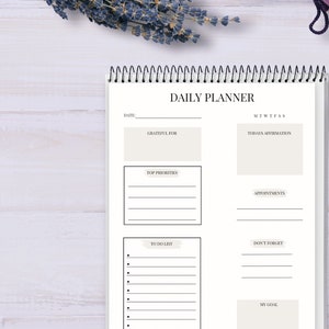Digital Daily Planner Minimalist Printable Template Personal ...