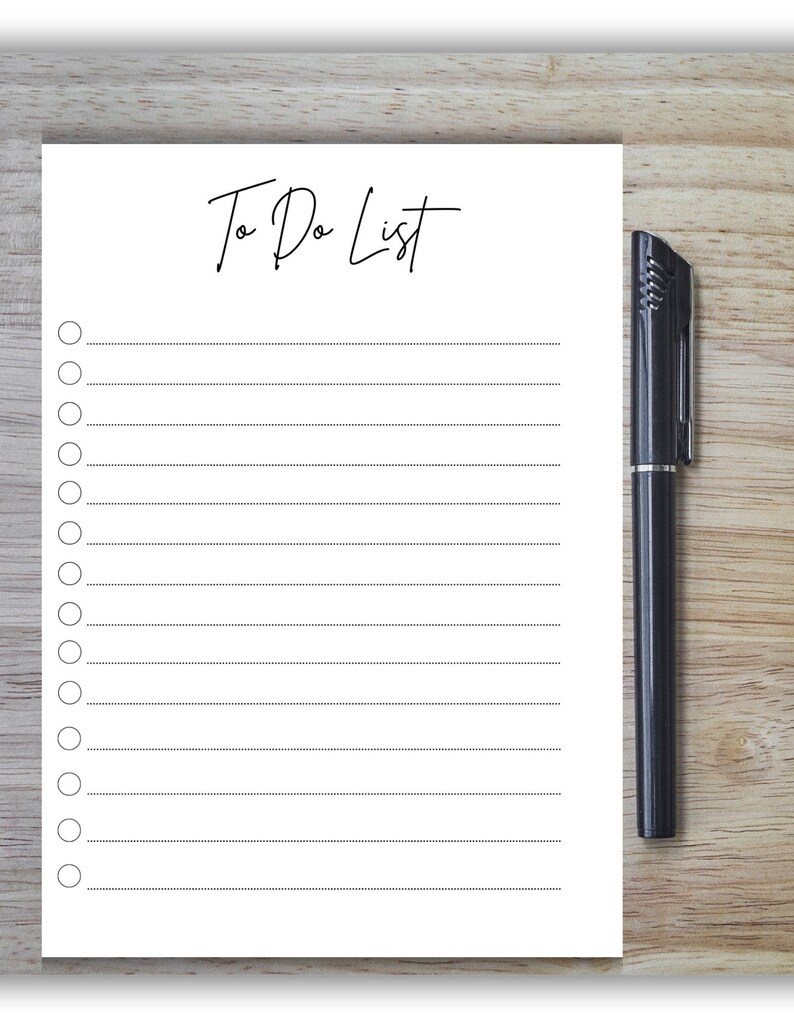 Minimalist Blank To-do List Template, Digital Productive Daily Note ...