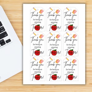 Printable Teacher Appreciation Gift Tag, Thank You Teacher School Week ...