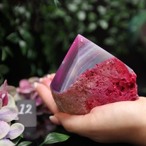 Agate Point. Half Polished, Half Raw, Main Color Pink. Agate Colored ...