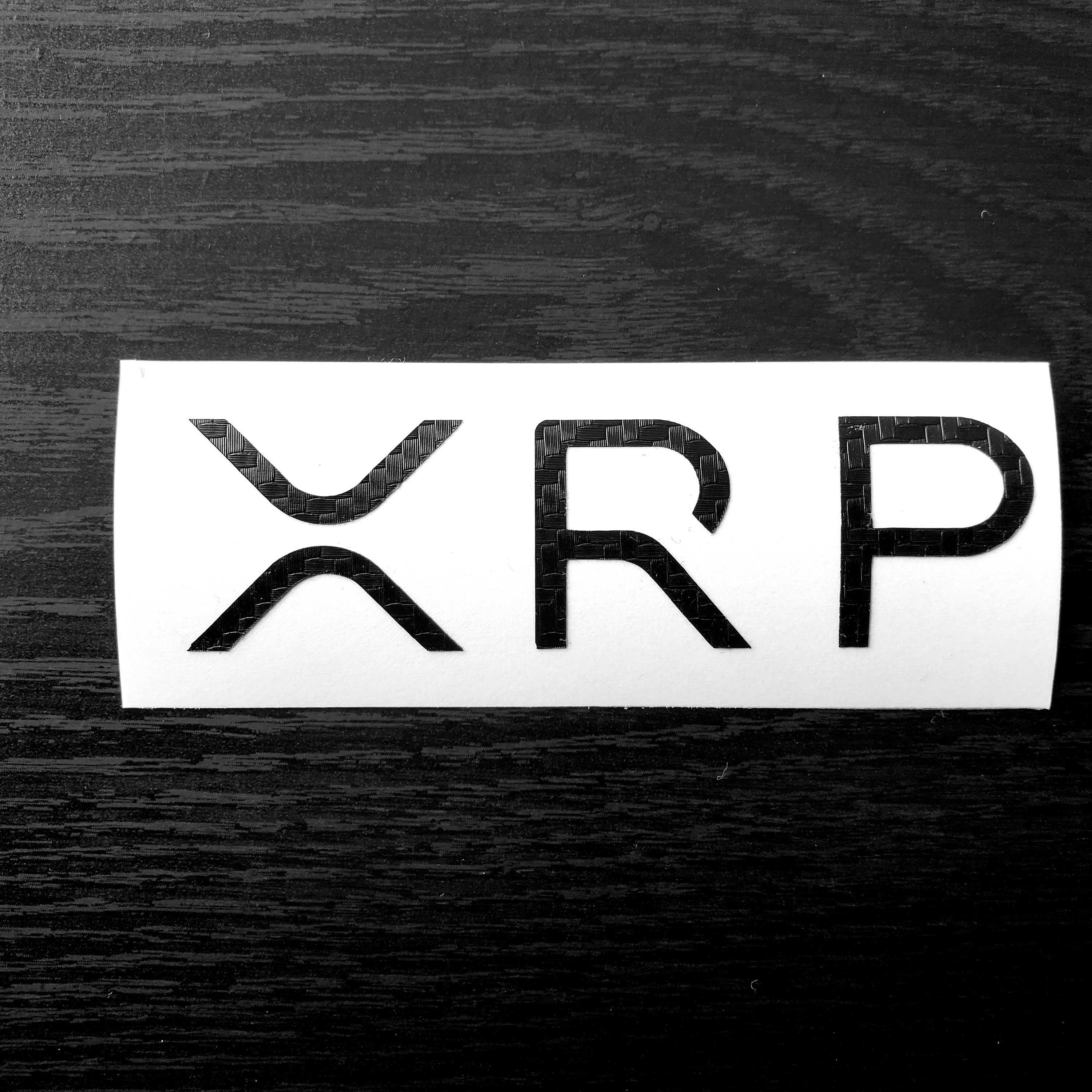 XRP Logo Text Carbon Fiber Wrap Vinyl Decal Cryptocurrency XRP Vinyl ...