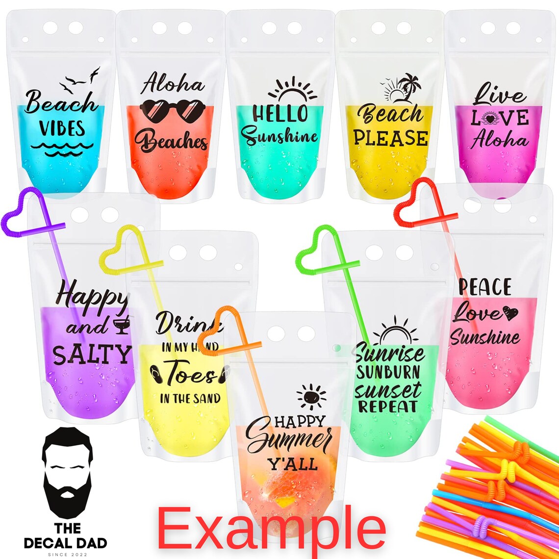 Blank Drinking Pouch Bulk Summer Pouches Drinking Pouch Reusable Drink ...