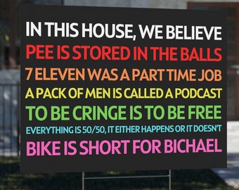 Parody Sign in This House - Etsy