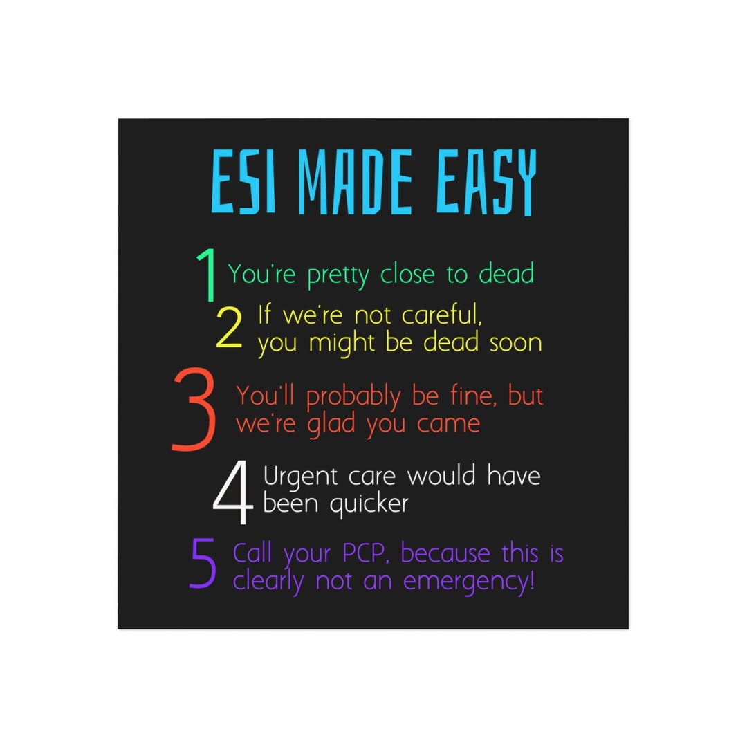 ESI Made Easy Square Magnet, ESI Magnet, Emergency Dept Magnet ...