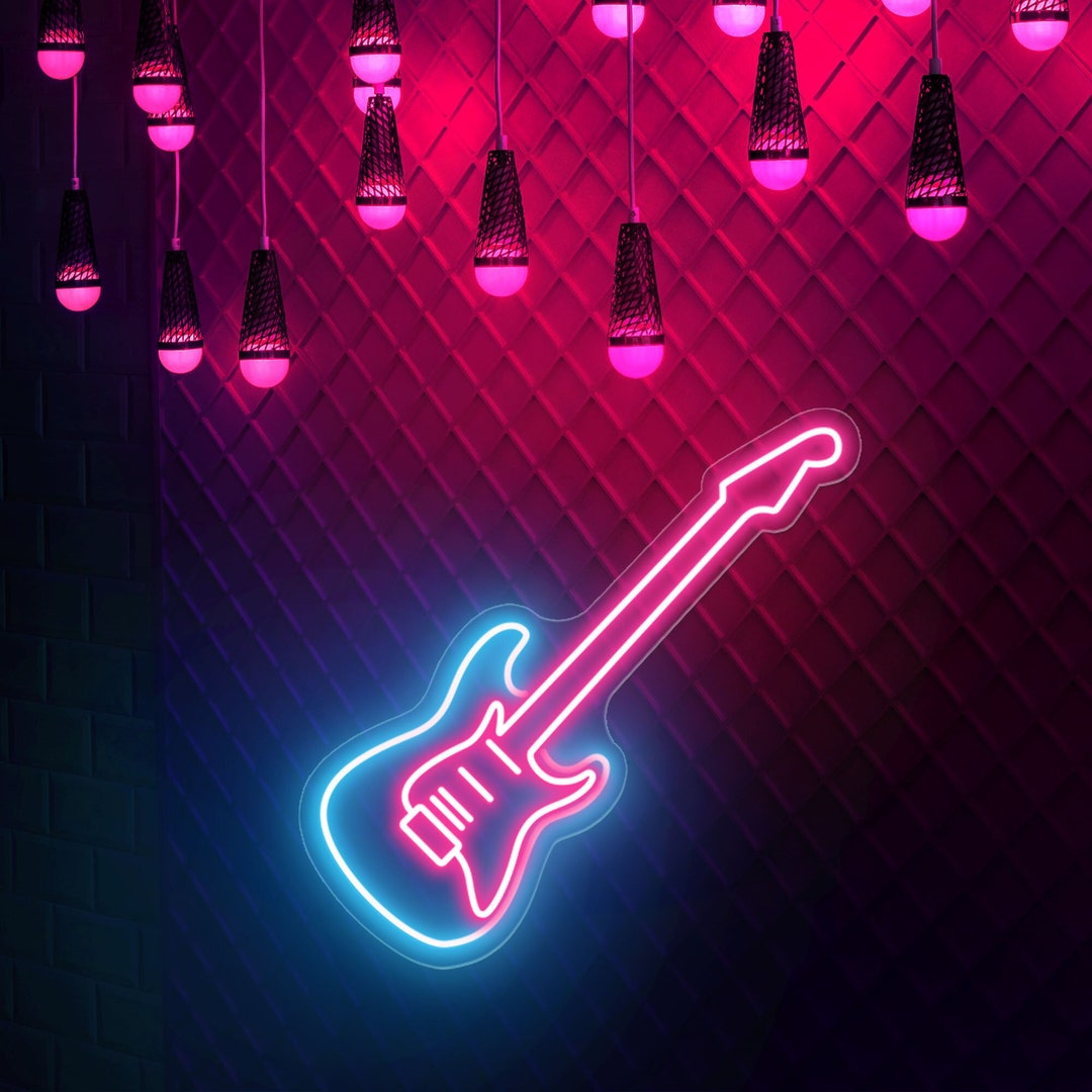 Custom Guitar Sign, Guitar Neon Sign, Electric Guitar, Guitar Gifts ...
