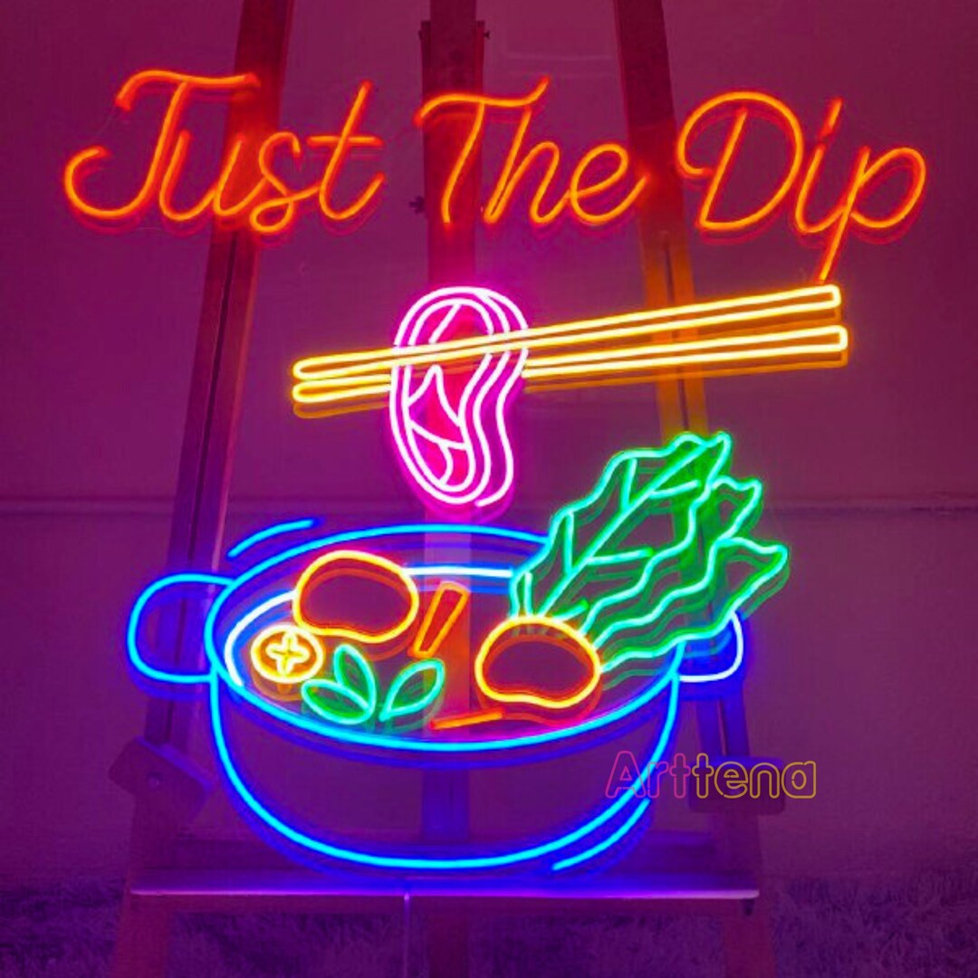 Just the Dip Sign Hot Pot Sign Korean Street Food Neon Sign Kitchen ...
