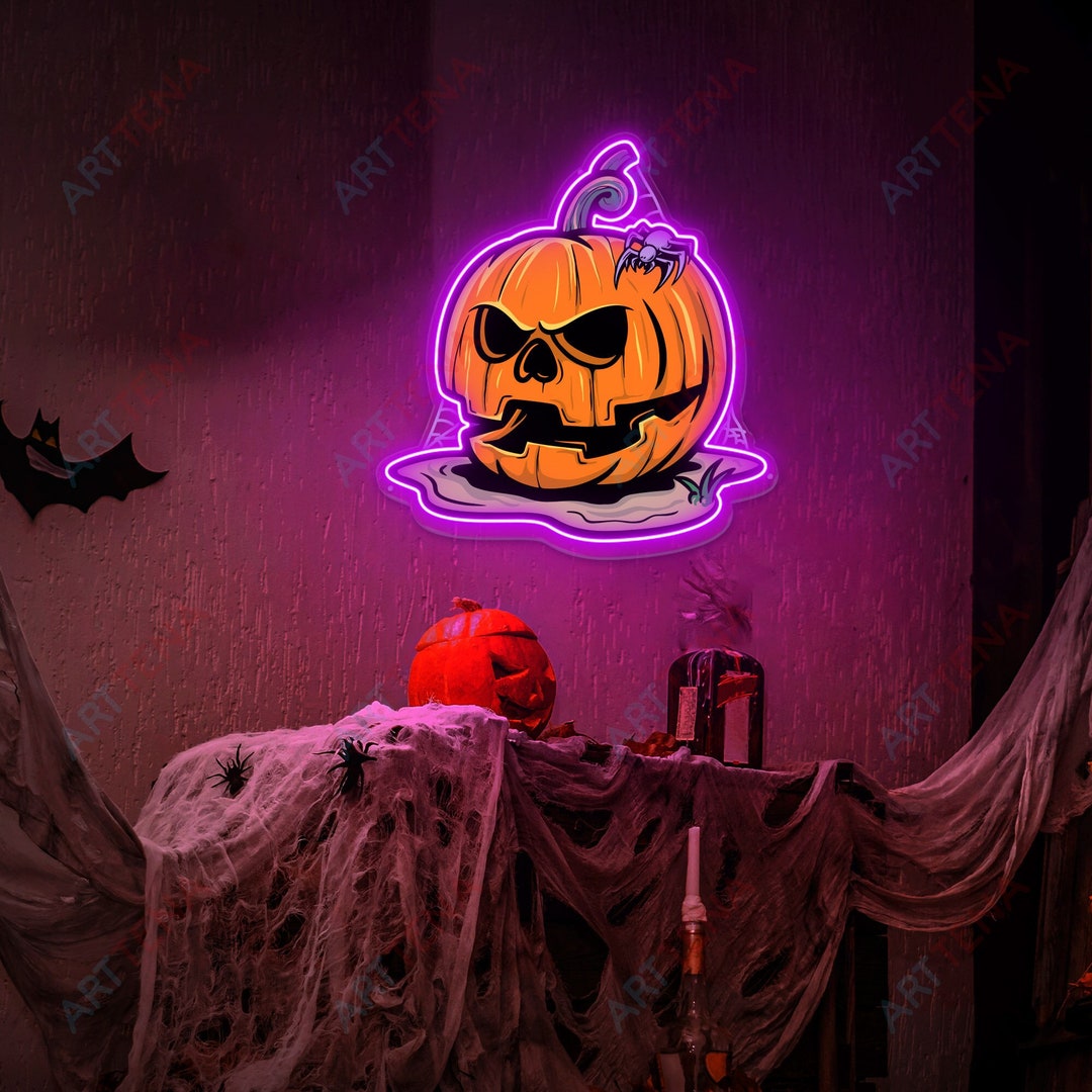 Pumpkin Neon Sign, Halloween Neon Sign, Halloween Pumpkin Decoration ...