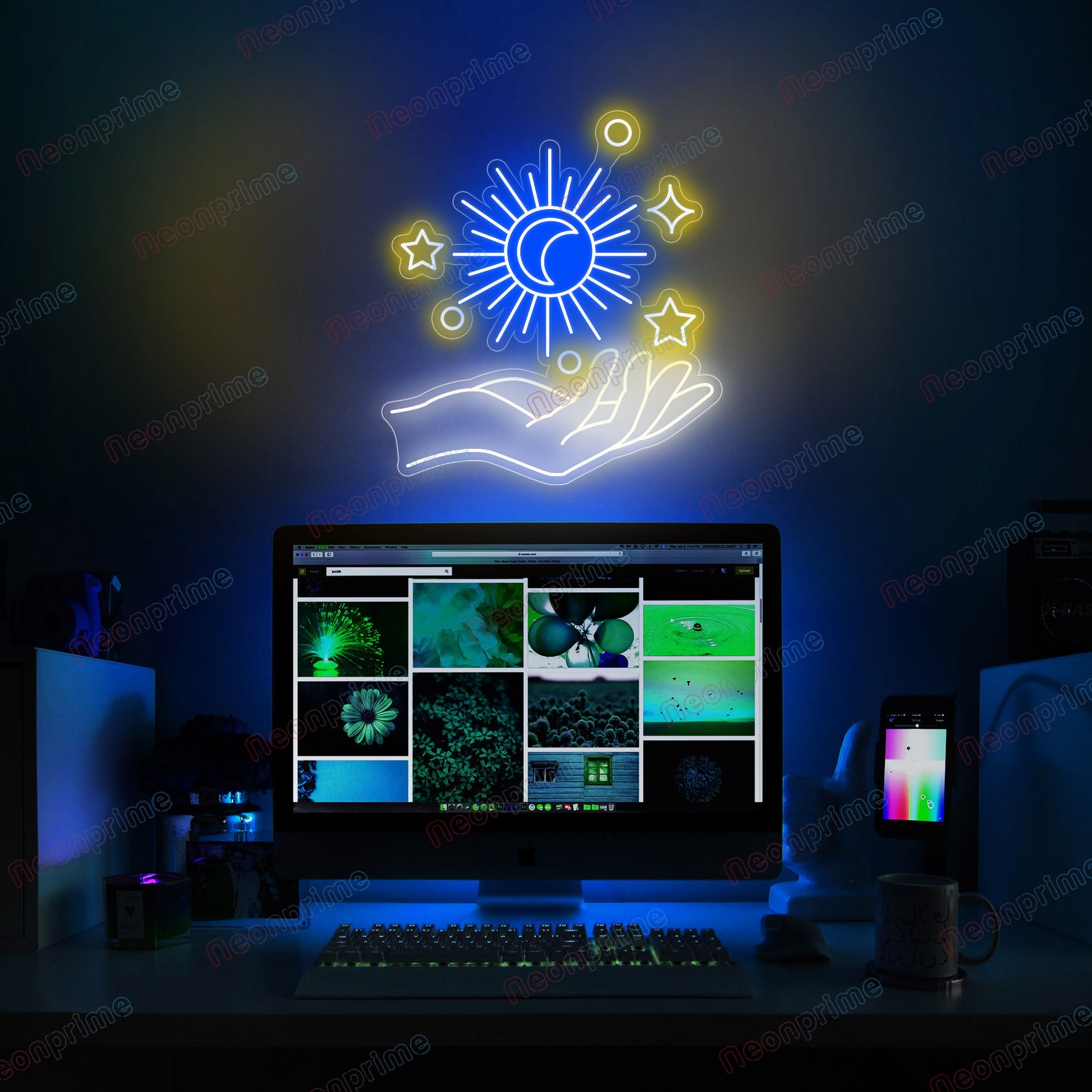 Custom Galaxy Hand Neon Sign Wedding Neon Signswall Decor - Etsy