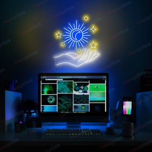 Custom Galaxy Hand Neon Sign, Wedding Neon Signs,wall Decor, Neon Sign ...