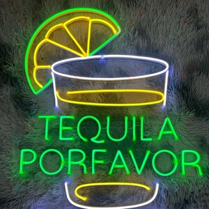 Tequila Shot Glasses Neon Sign, Cocktail Neon Sign, Pub Open, Bar Open ...