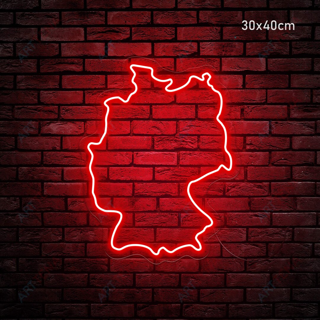 Germany Shape Neon Sign, Germany Silhouette Led, Europe Neon Sign ...