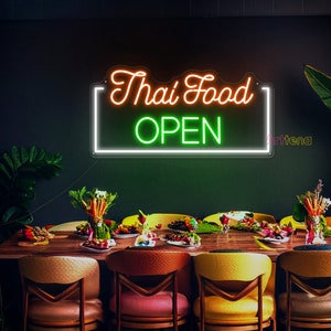 Thai Food Open Neon Sign, Thai Food Neon Sign, Open Neon Sign, Kitchen ...