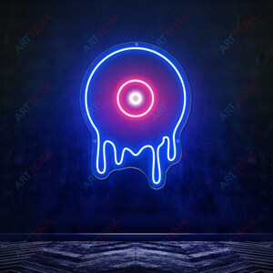 Melting Vinyl Record Led Neon Sign, Music Wall Décor, 90s Theme Party ...