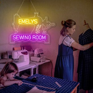 Custom Name Sewing Room Neon Sign Personalized Sewing Sign Quilting ...