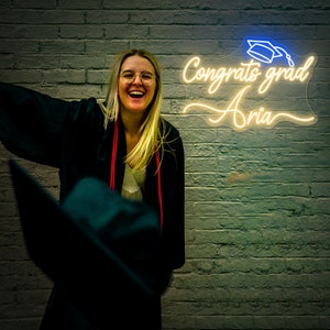 Custom Name Congrats Grad Neon Sign Personalized Congratulations Grad ...
