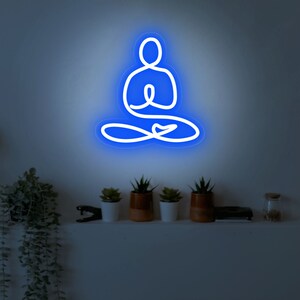 Yoga LED Neon Sign, Wall Decor, Wall Sign, Neon Lights, Meditation Art ...