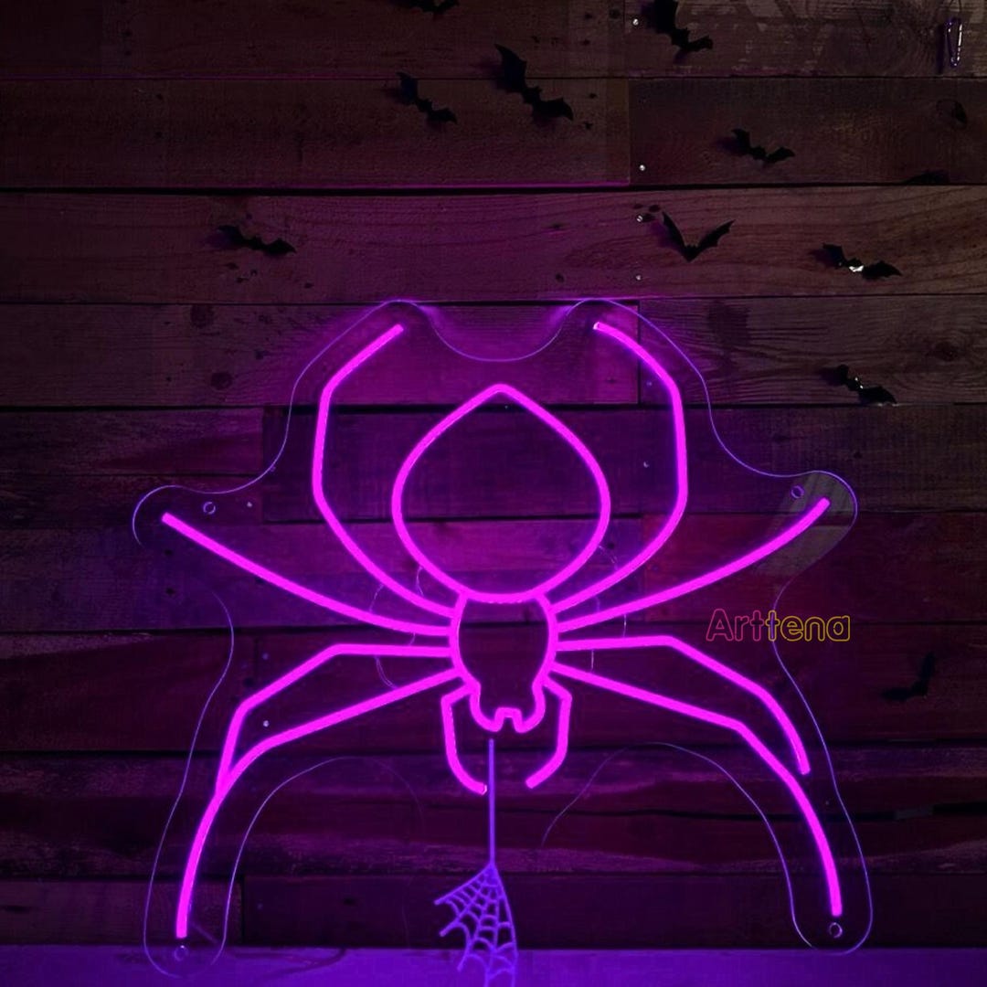 Spider Neon Sign, Spider Neon Sign Light Decor, Spider Light Art ...