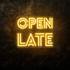 Open Late Neon Sign, Open Neon Bar, LED Open Sign, Open Sign for ...
