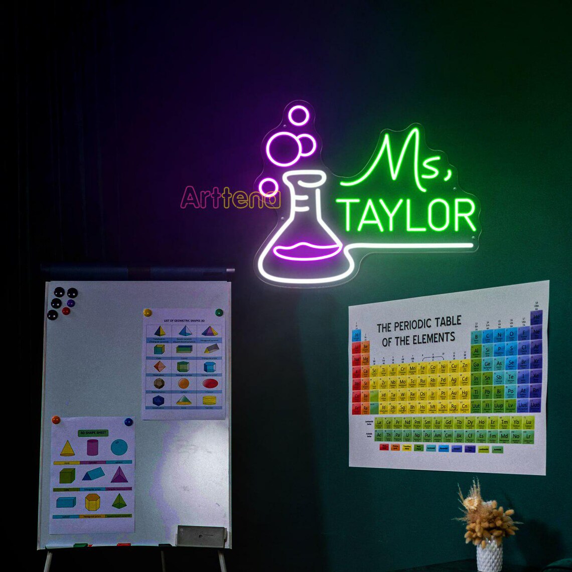 Custom Science Teacher Name Neon Sign, Science Wall Decor, Science ...